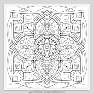 Square Mandala Coloring Page (M133) - Free Printable Coloring Pages by ...