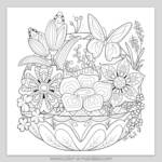 Springtime Flower Basket Coloring Page (M179) - Free Printable Coloring ...
