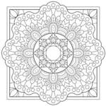 3D Flower Mandala Coloring Page