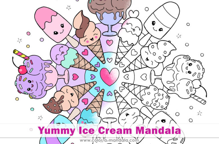 Kawaii Ice Cream Coloring Page - Free Printable Summer Fun!