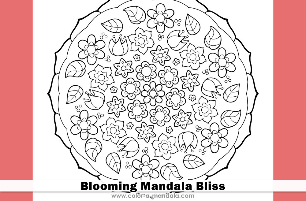 Blooming Mandala Bliss Coloring Page
