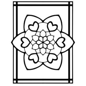 Hearts Coloring Page with a 3D Illusion
